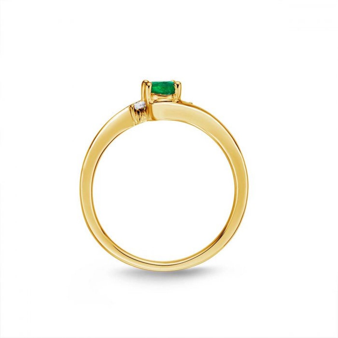 Genuine Emerald Ring Estate Emerald Ring Dainty Emerald - Etsy