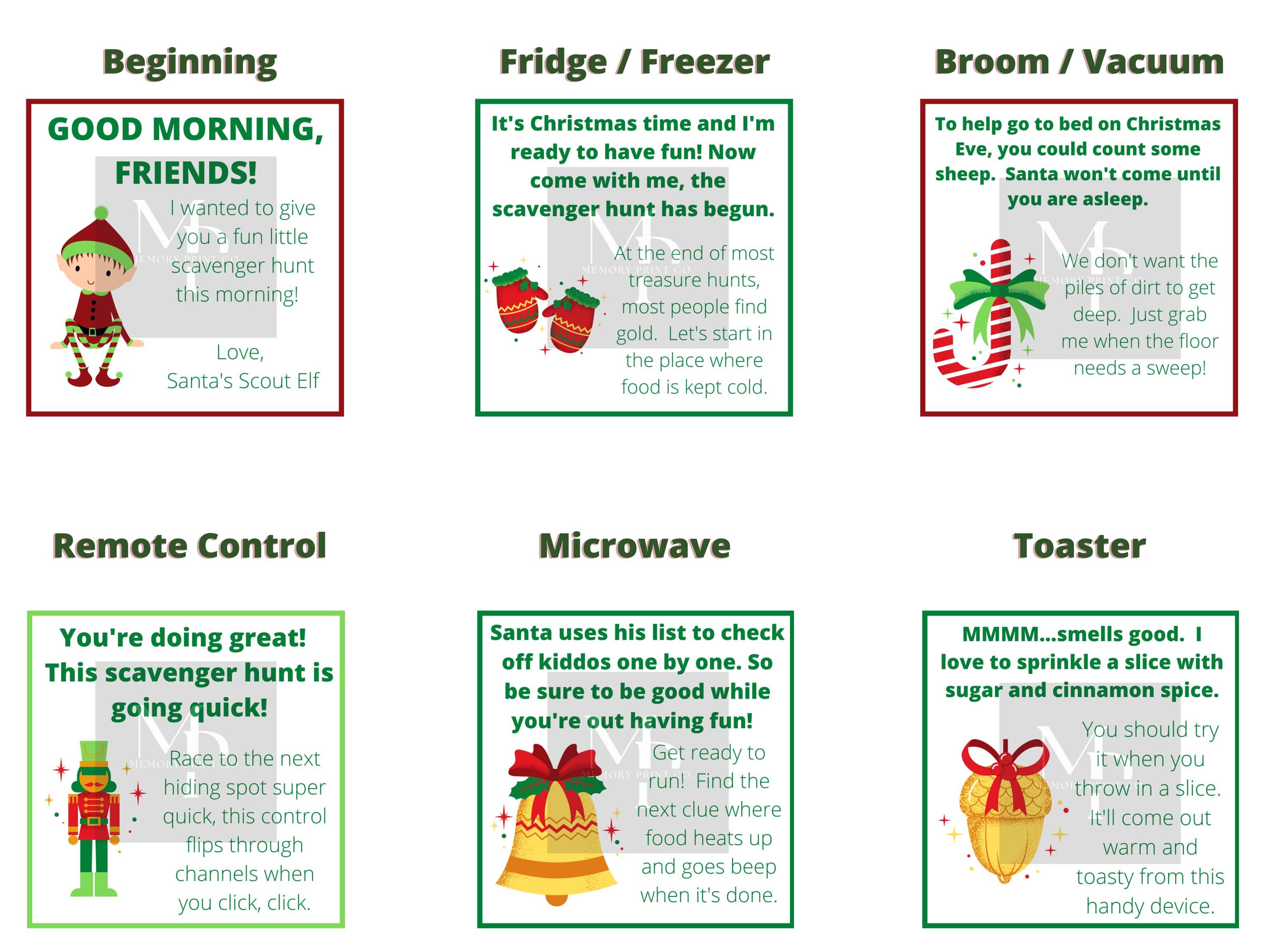 Christmas Elf Scavenger Hunt: Holiday Activity Game (PDF Download) - Etsy