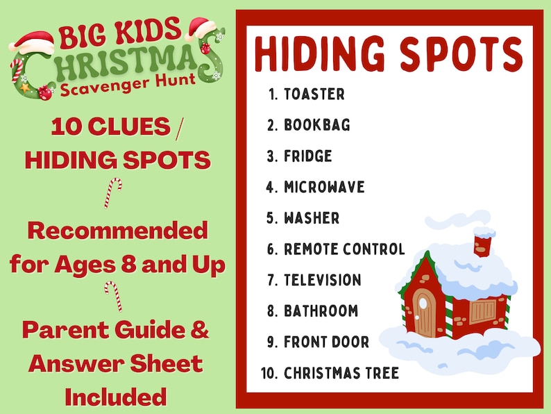 Older Kids Christmas Scavenger Hunt - Treasure Hunt - for Big Kids ...