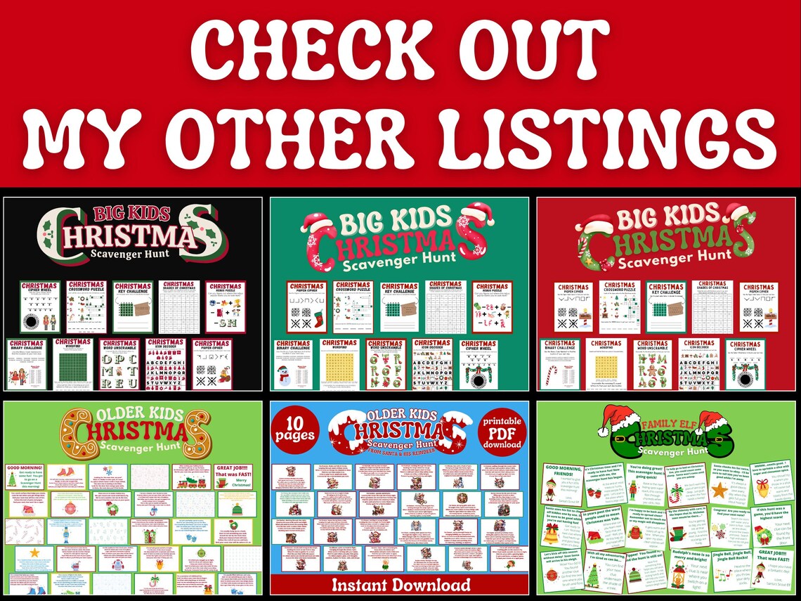 Reindeer Christmas Scavenger Hunt: Riddles & Clues (PDF Download) - Etsy