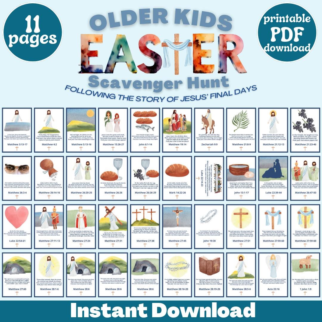 Religious Easter Scavenger Hunt: Christ Centered Riddles (PDF Download ...