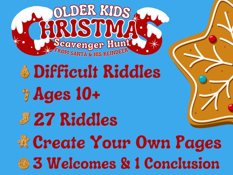 Reindeer Christmas Scavenger Hunt: Riddles & Clues (PDF Download) - Etsy