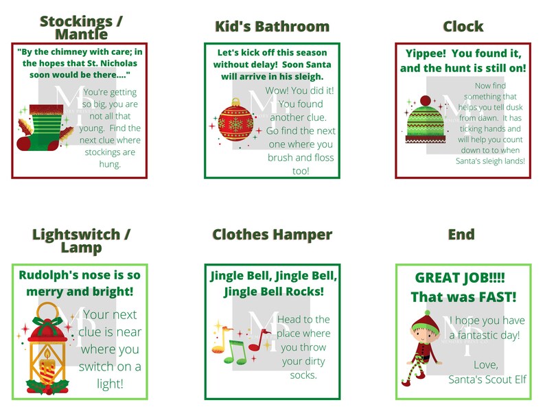 Christmas Elf Scavenger Hunt: Holiday Activity Game (PDF Download) - Etsy