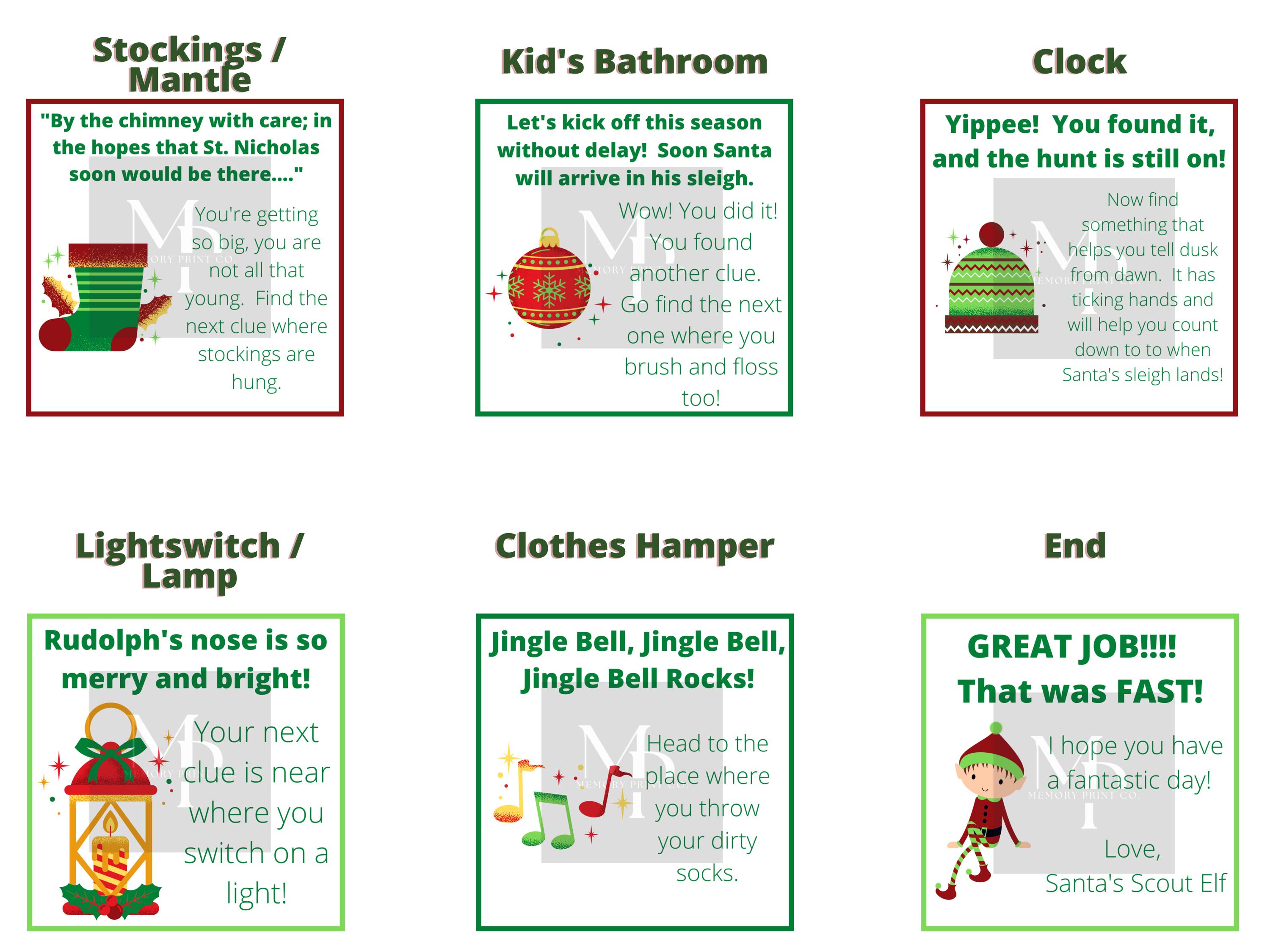 Christmas Elf Scavenger Hunt: Holiday Activity Game (PDF Download) - Etsy