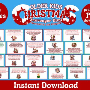 Reindeer Christmas Scavenger Hunt: Riddles & Clues (PDF Download) - Etsy