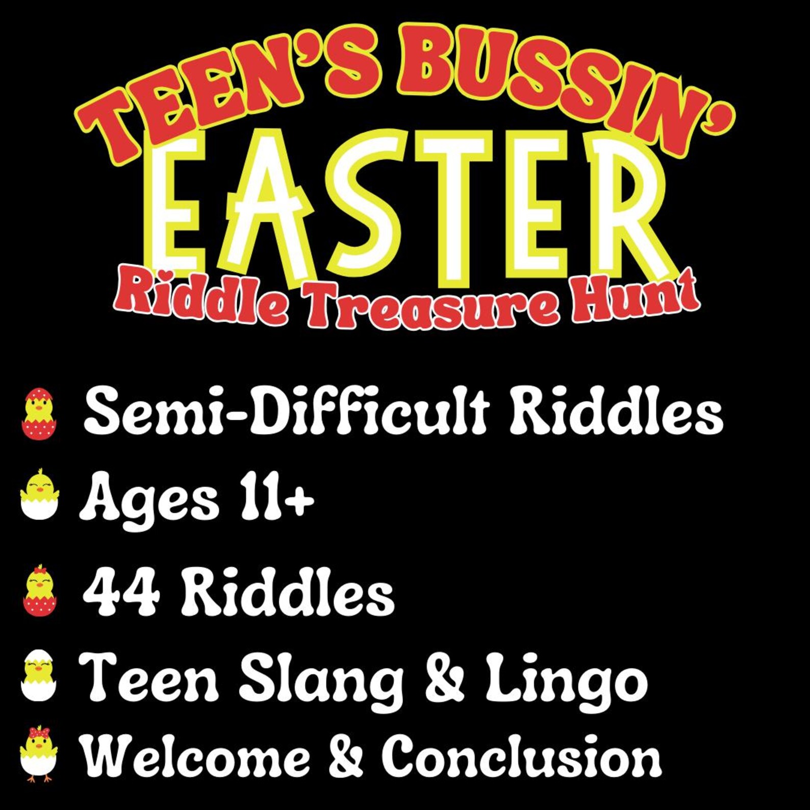 Teen Easter Scavenger Hunt: Gen Z Slang Riddles (PDF Download) - Etsy
