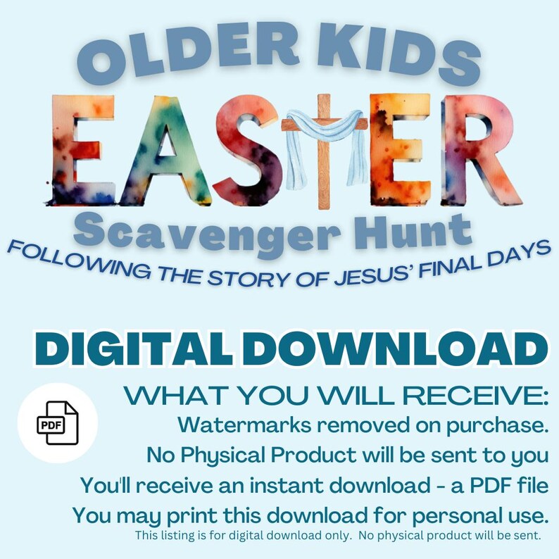 Older Kids Religious Easter Egg Scavenger Hunt - Treasure Hunt - for Big Kids - Christ Centered ...