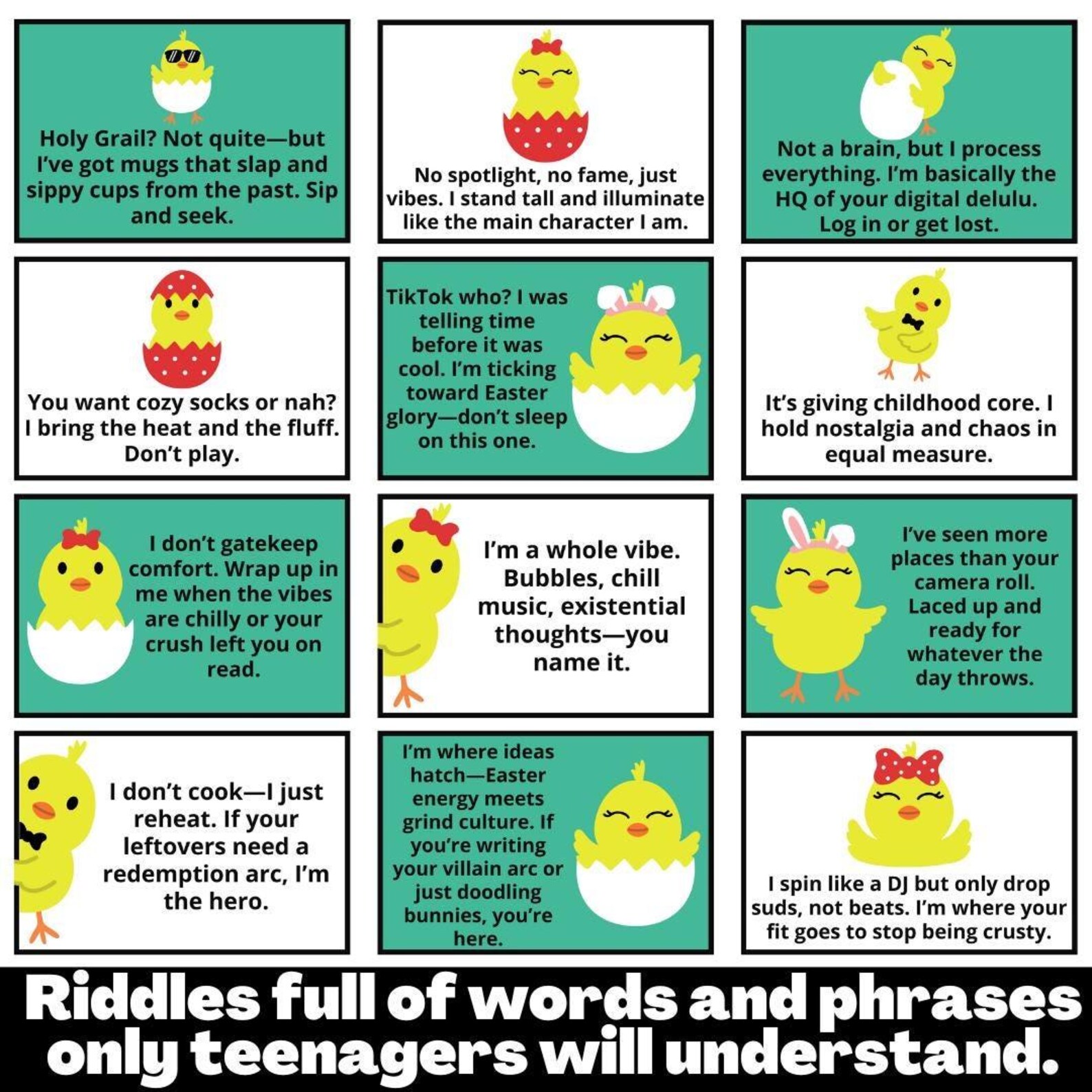 Teen Easter Scavenger Hunt: Gen Z Slang Riddles (PDF Download) - Etsy