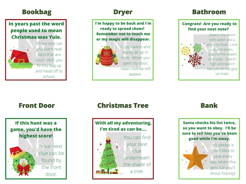 Christmas Elf Scavenger Hunt: Holiday Activity Game (PDF Download) - Etsy