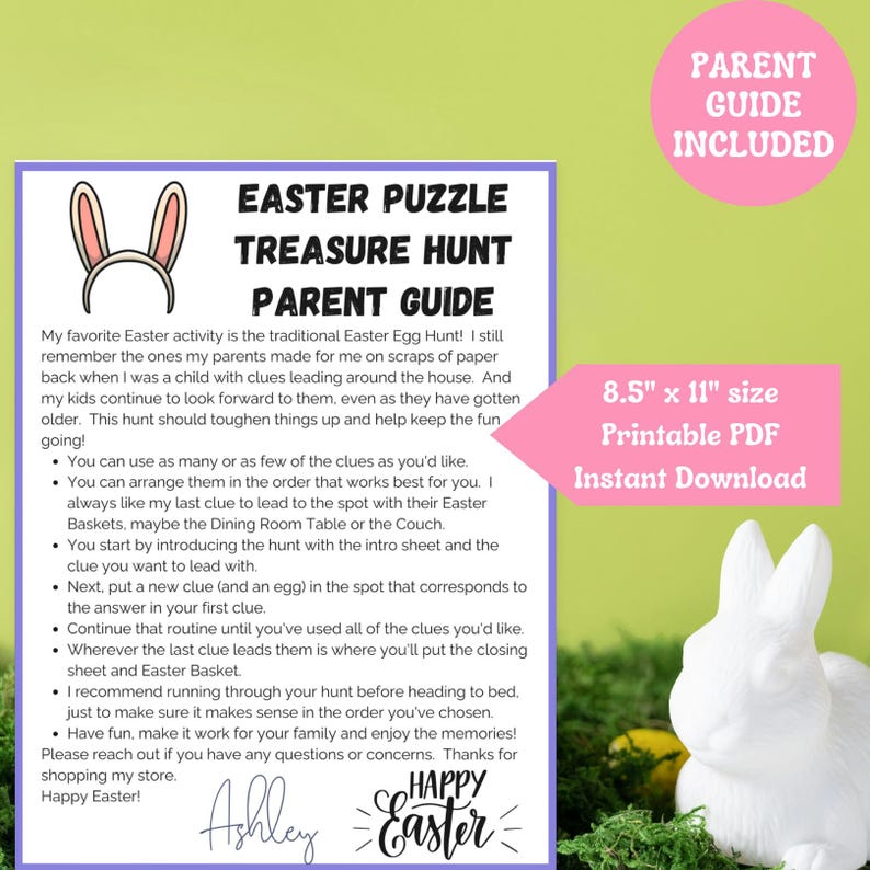 Easter Egg Puzzle Scavenger Hunt for Big Kids (PDF Download) - Etsy