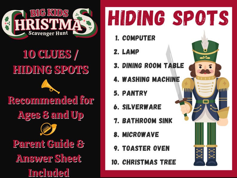 Christmas Scavenger Hunt for Big Kids & Teens (PDF Download) - Etsy