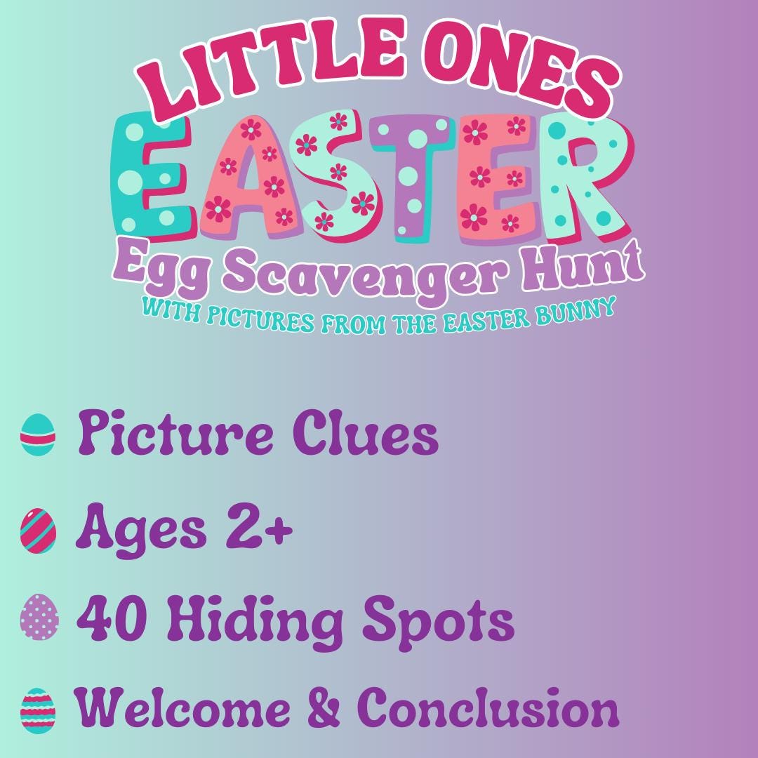 Young Kids Picture Easter Egg Scavenger Hunt - Treasure Hunt for Little ...