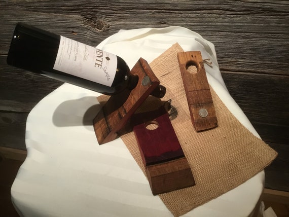 Magic Balancing Bottle Butler Made From a Reclaimed Barrel | Etsy