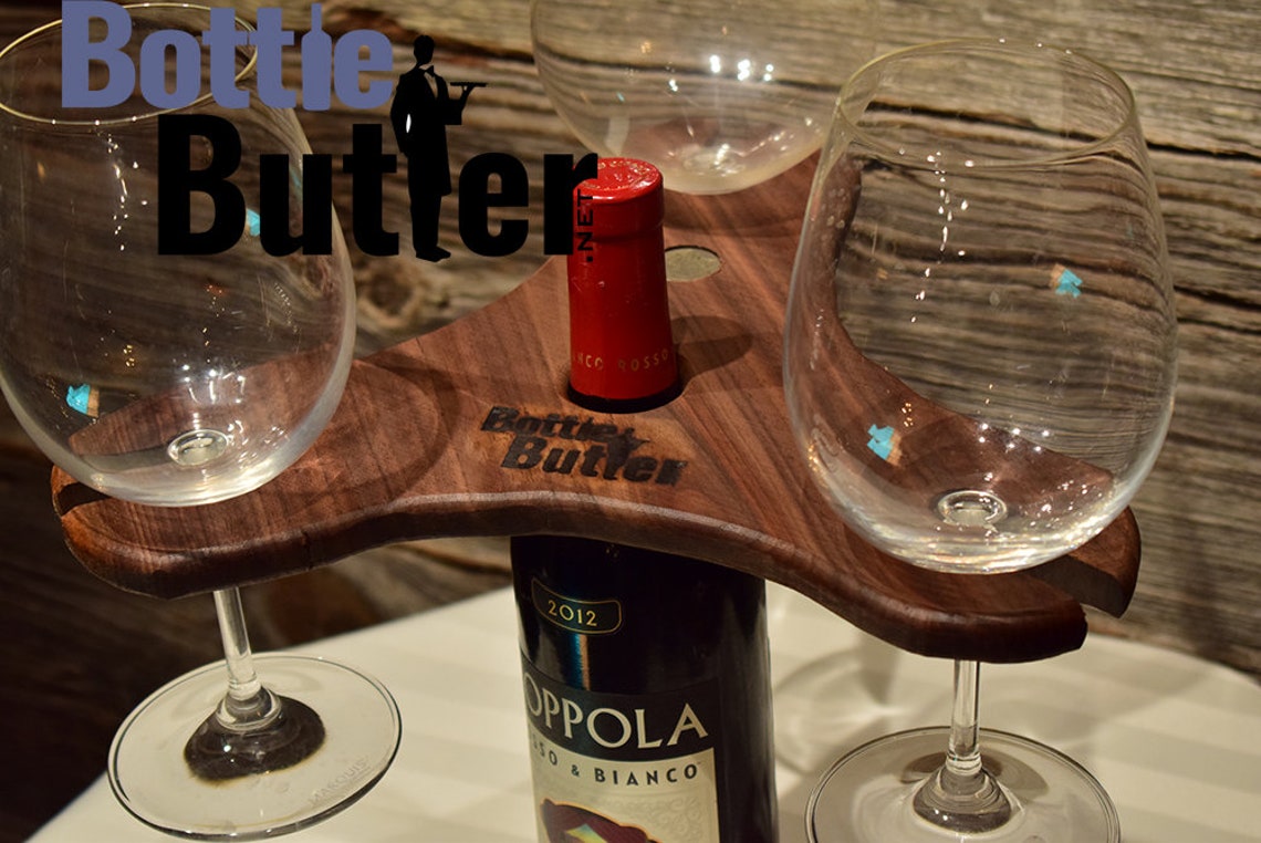 Wine Bottle Butler Dark Walnut - Etsy