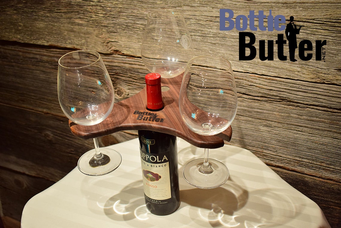 Wine Bottle Butler Dark Walnut - Etsy
