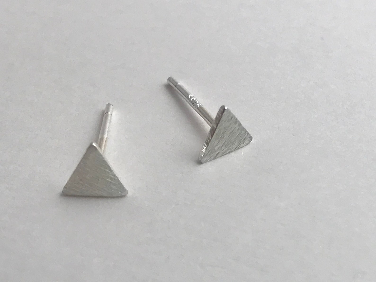 Triangle Studs Silver Plated Triangle Studs Tiny Studs - Etsy