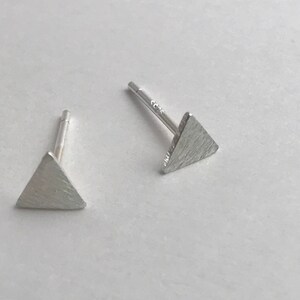 Triangle Studs, Silver Plated Triangle Studs, Tiny Studs, Dainty ...