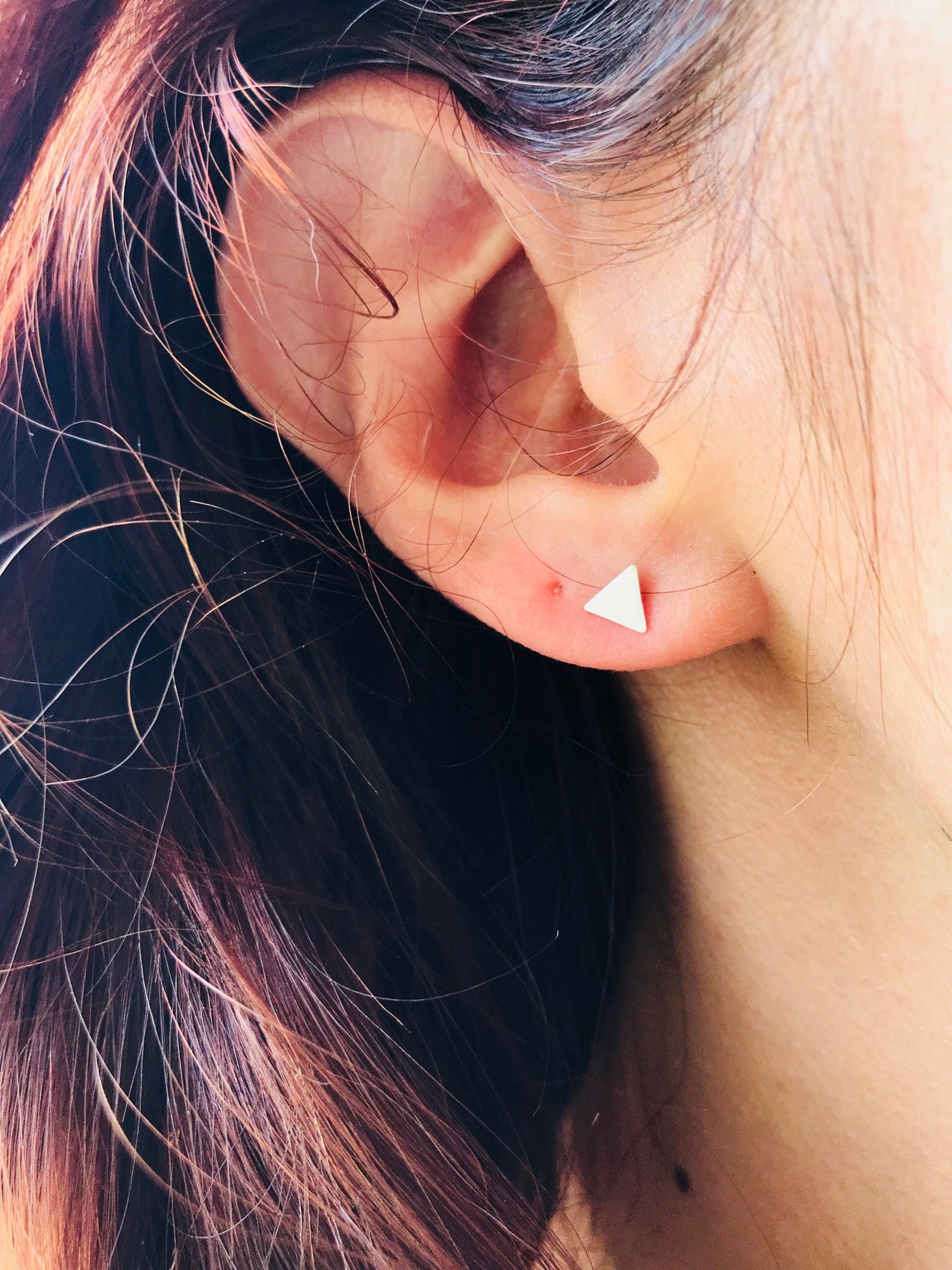 Triangle Studs Silver Plated Triangle Studs Tiny Studs - Etsy