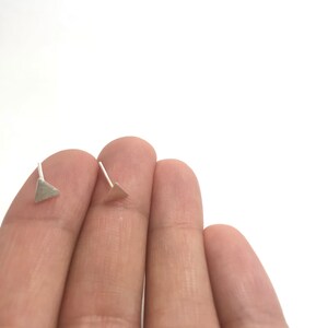 Triangle Studs, Silver Plated Triangle Studs, Tiny Studs, Dainty ...