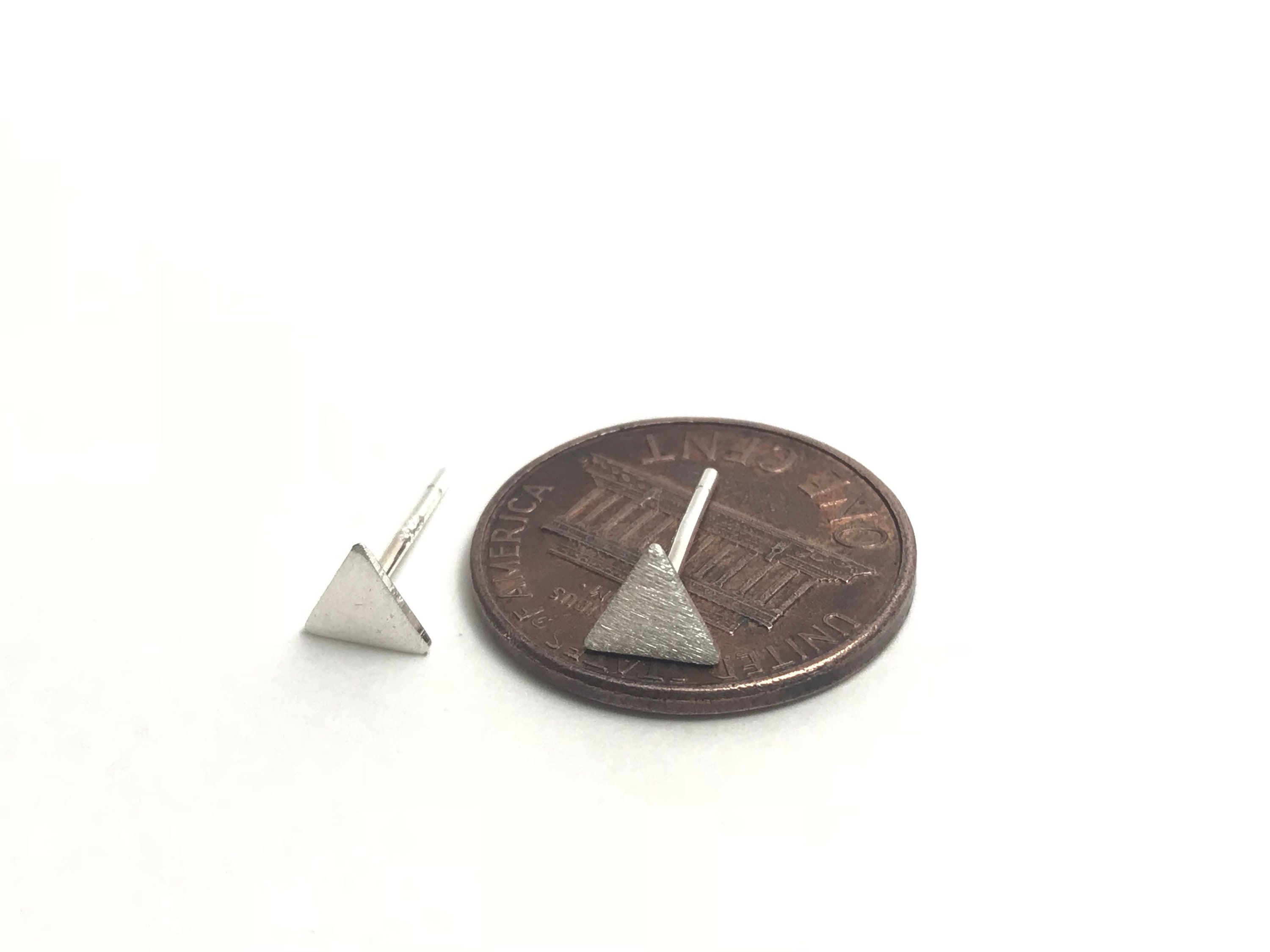 Triangle Studs Silver Plated Triangle Studs Tiny Studs - Etsy
