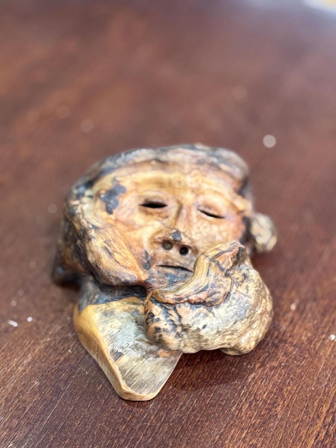 Decorative Wooden Mask, Wooden Rustic Mask, Wood Carved Mask ...