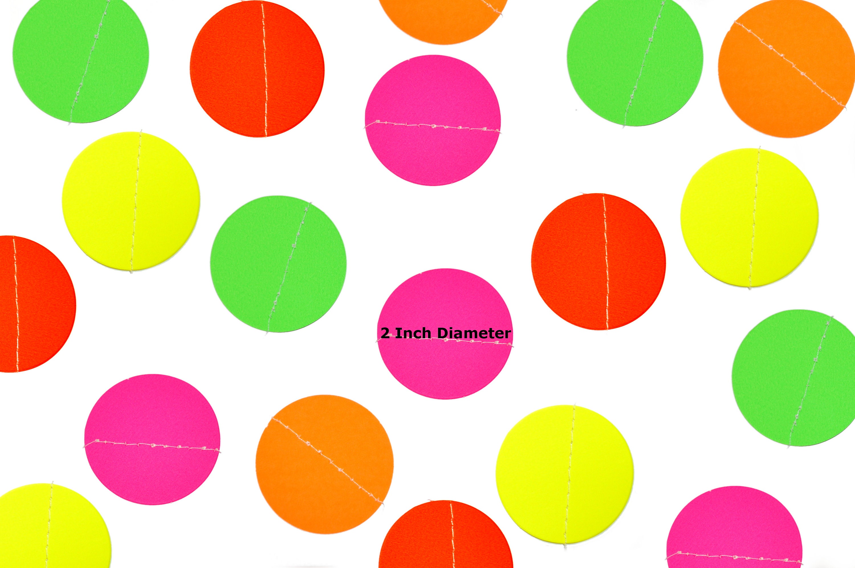 78ft Neon Paper Garland Circle Dots Hanging Decorations for - Etsy UK