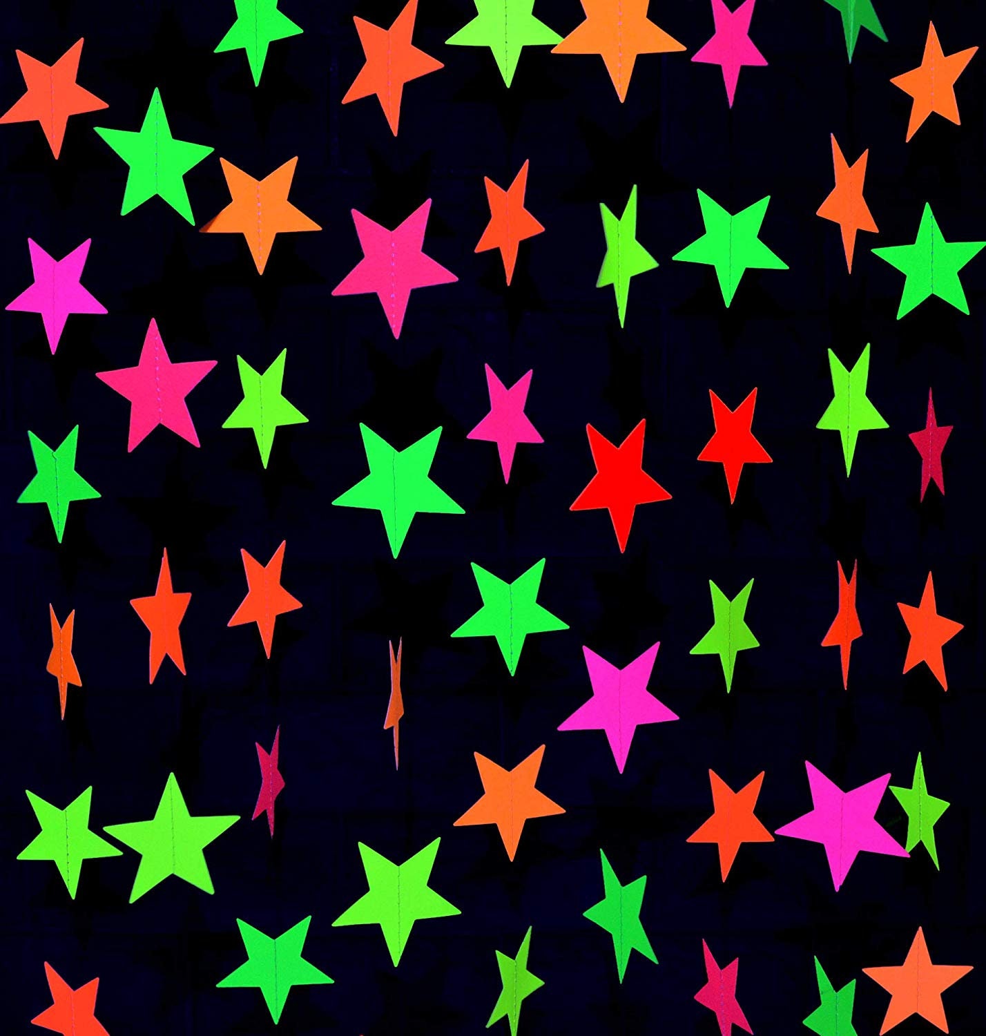 Star Garland Black Light Reactive Neon Glow Birthday Glow in - Etsy Canada