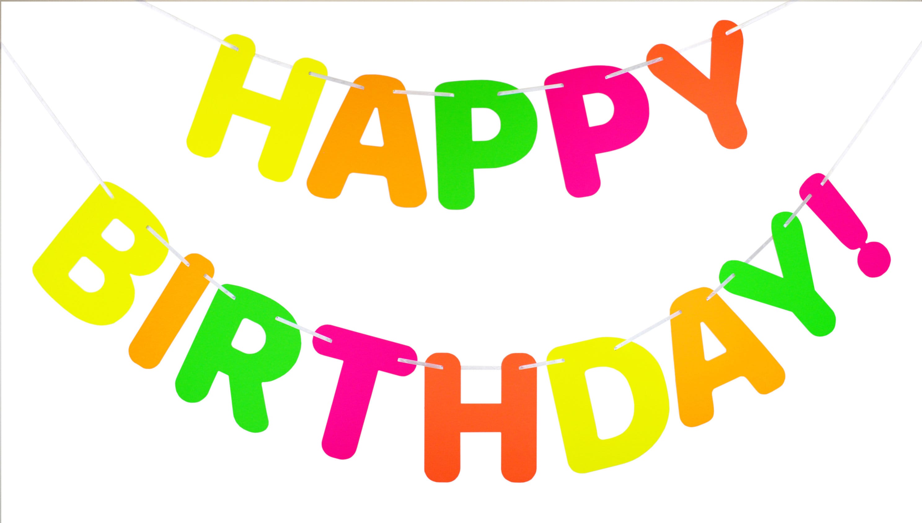 Neon Happy Birthday Banner Black Light Reactice UV Glow | Etsy