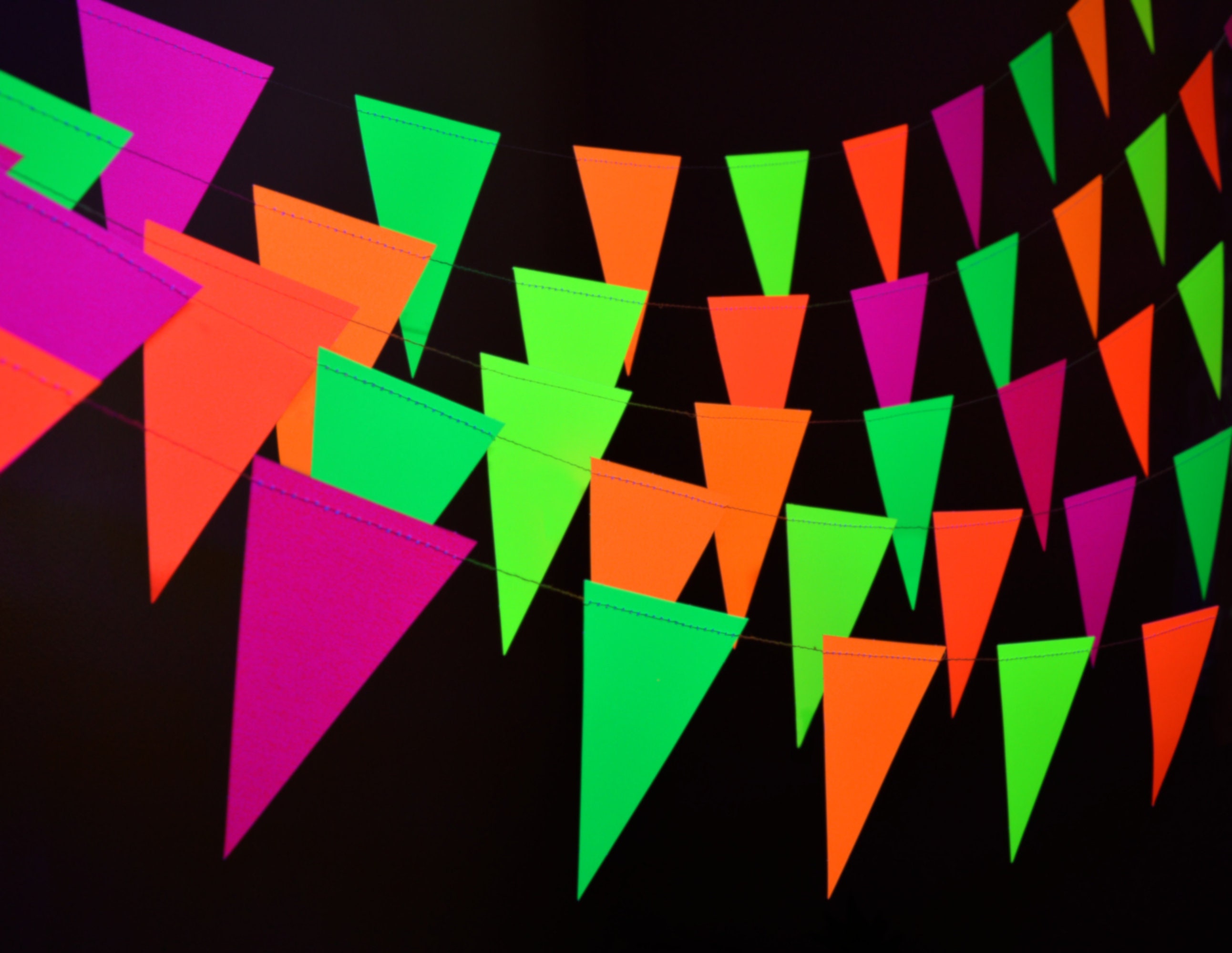 78ft Neon Paper Pennant Banner Hanging Decorations for - Etsy