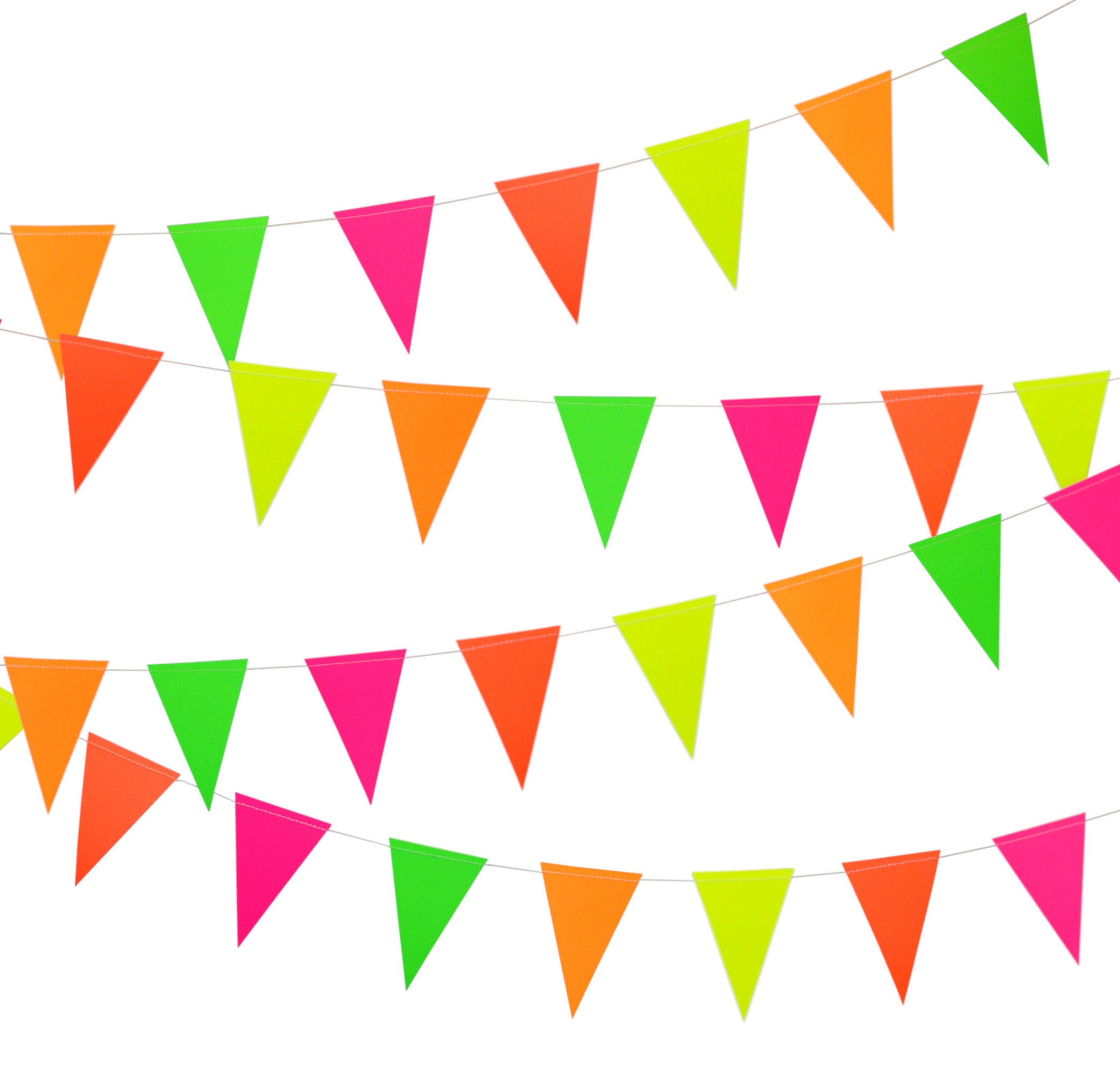 78ft Neon Paper Pennant Banner Hanging Decorations for - Etsy