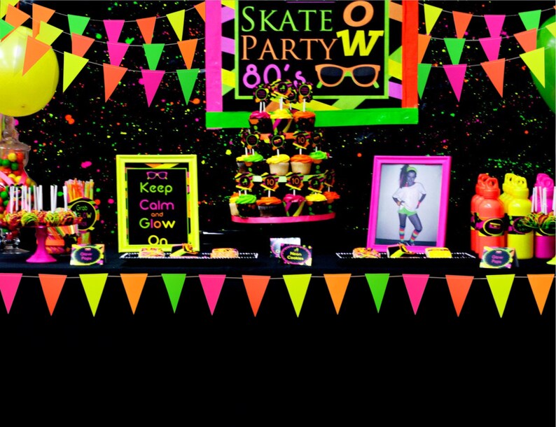 78ft Neon Papel Pennant Banner decoraciones colgantes para - Etsy España