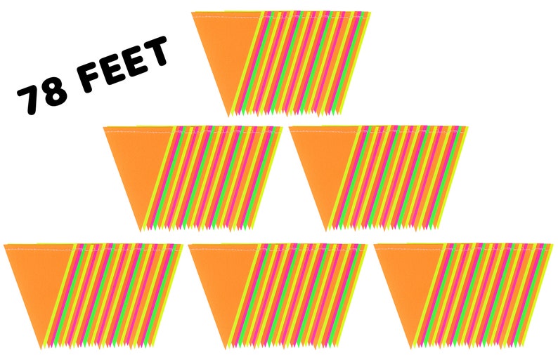 78ft Neon Papel Pennant Banner decoraciones colgantes para - Etsy España