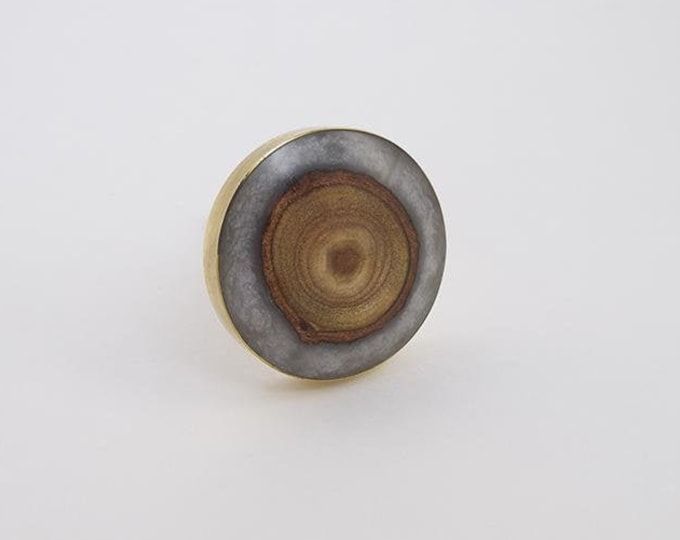 Gray Gold Geia Circle Knob Round Fusion Knob Unique Drawer Pulls ...