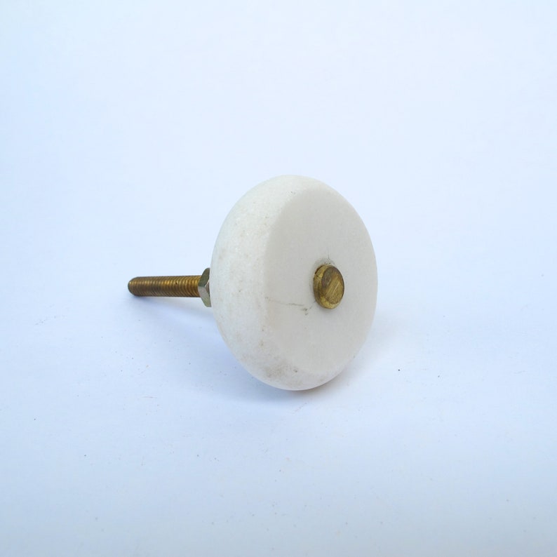 Round White Stone Knob - Unique Cabinet Pulls, Gold Knob, Elegant ...