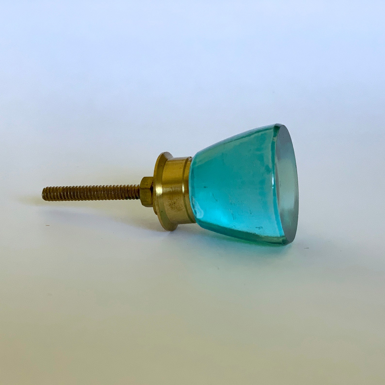 Turquoise Beach Glass Knob - Glass Dresser Drawer Pull Knob, Cabinet ...
