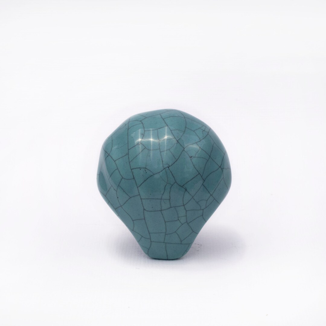 Sea Shell Knob Ceramic Coastal Drawer Pull Cabinet Knob Teal Knobs and ...