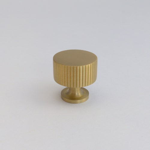 Fluted Brass Gold Cabinet Pulls and Drawer Handles Brushed - Etsy