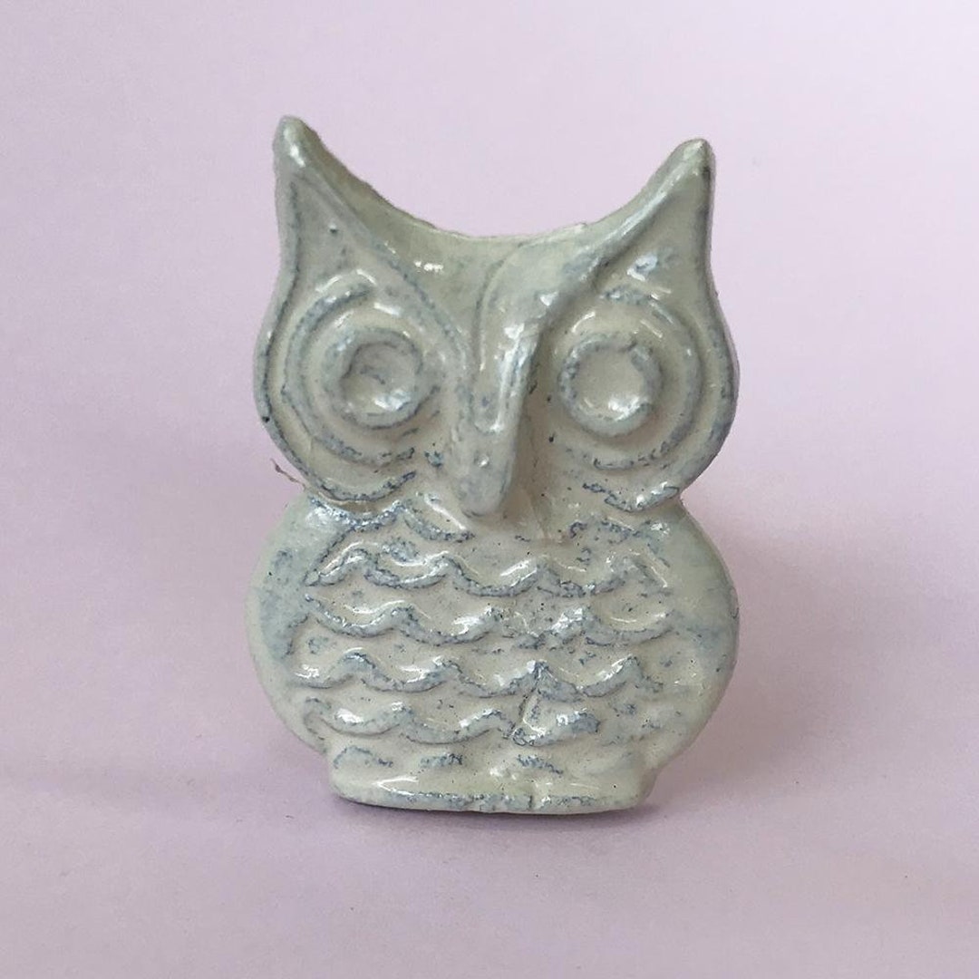 Metal Owl Knob White - Cast Iron - Cute Kids Drawer Pull, Cabinet Knob ...