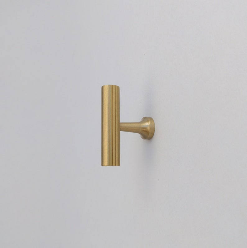 Fluted Brass Gold Cabinet Pulls and Drawer Handles, Brushed Gold Finish ...