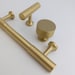 Fluted Brass Gold Cabinet Pulls and Drawer Handles, Brushed Gold Finish ...