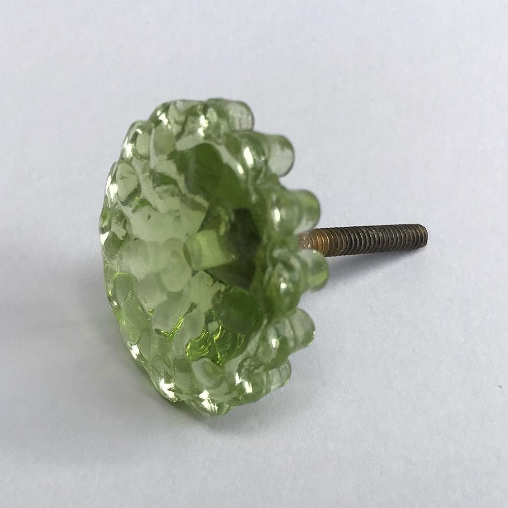 Glass Moon Drop Knob - Green Glass Knob, Cabinet Pull, Cupboard Knob ...