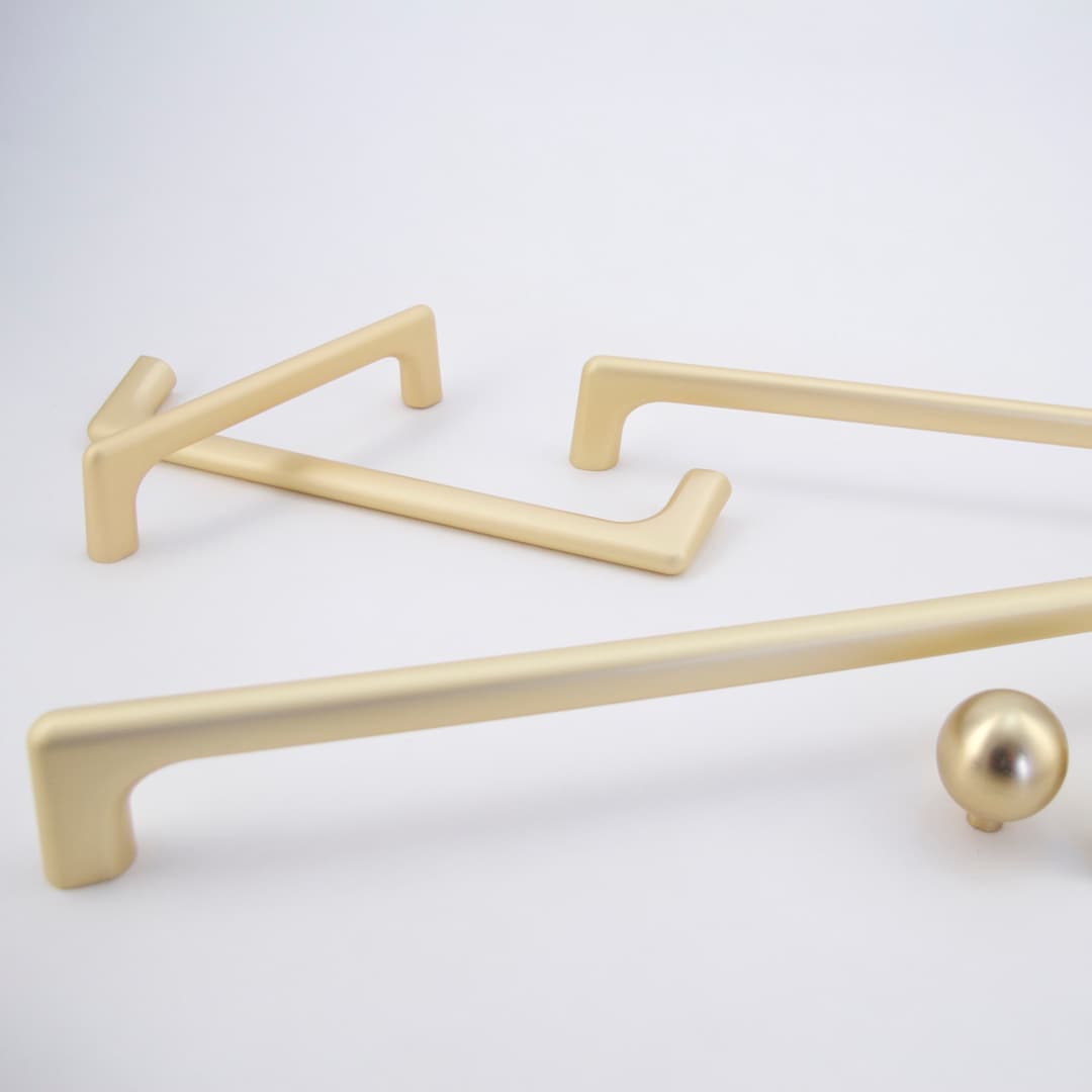 Simple Matte Gold Handles - Drawer Handles Pulls, Gold Satin Finish ...