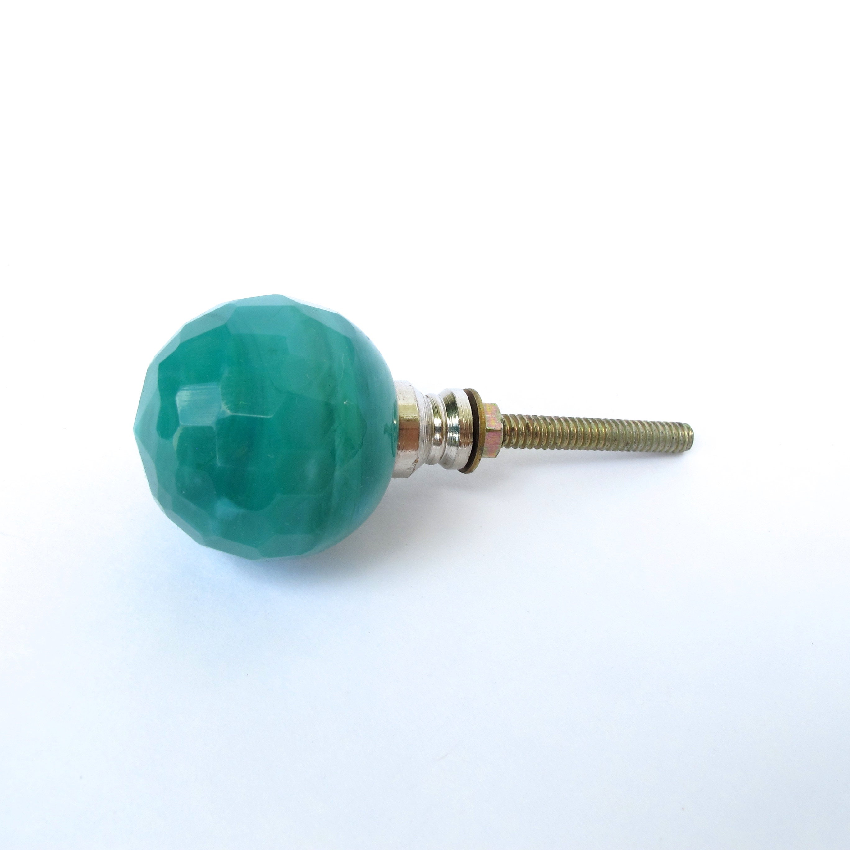 Mimi Knob Teal Glass Knob Cabinet Pull Cupboard Knob | Etsy