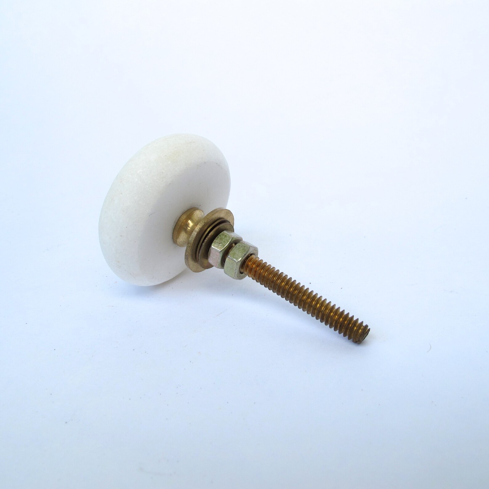Round White Stone Knob - Unique Cabinet Pulls, Gold Knob, Elegant ...