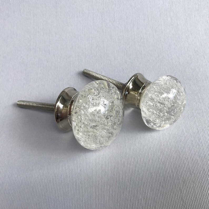 Glass Bubble Knob Clear Small Drawer Pulls Drawer Knobs - Etsy