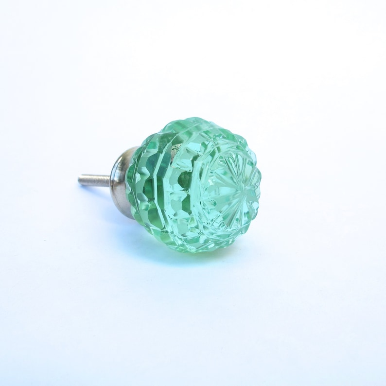 Green Glass Cabinet Knobs