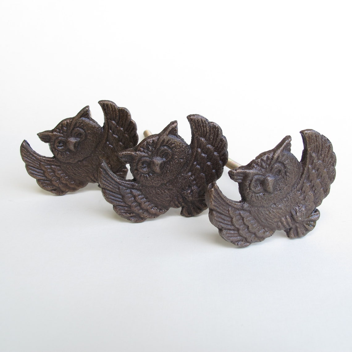 Metal Winged Owl Knob Cast Iron Cute Kids Drawer Pull - Etsy