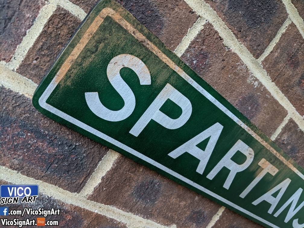 Spartans Street Street Sign Art - Etsy