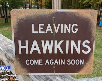 Leaving Hawkins Sign - Etsy