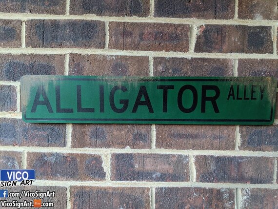 Alligator Alley Street Name Sign Art | Etsy